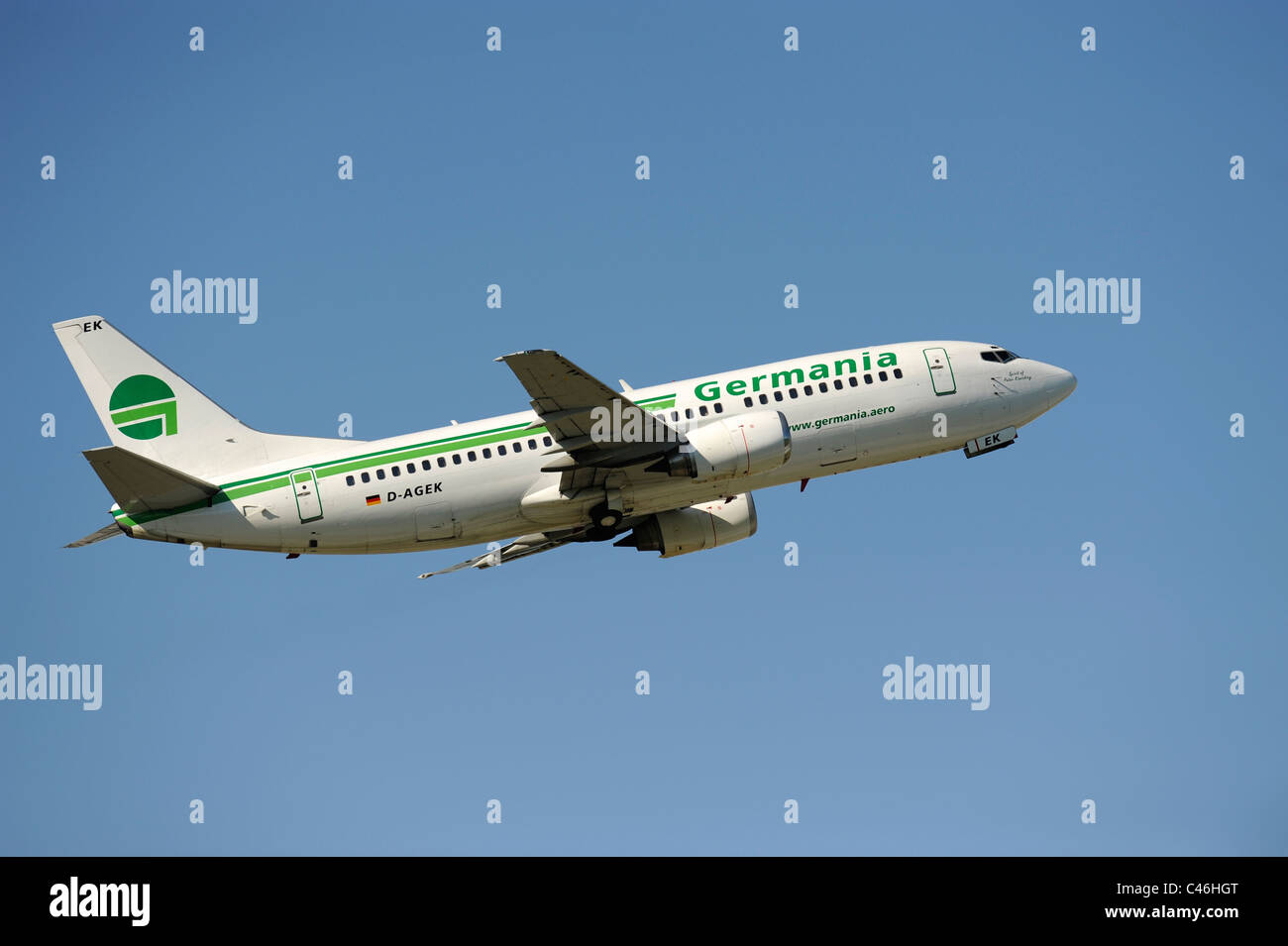 airplane Boeing of german airline Germania at take-off from airport ...