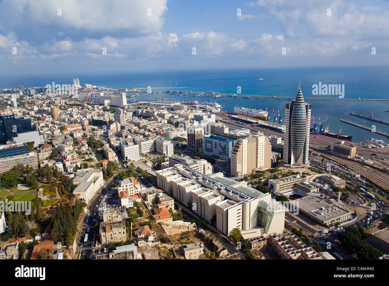 Aerial photograph of downtown Haifa Stock Photo - Alamy