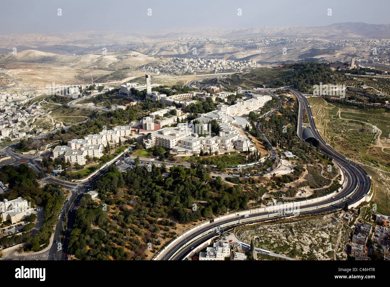 Aerial photograph of the Hebrew University on mount Scopus Jerusalem ...