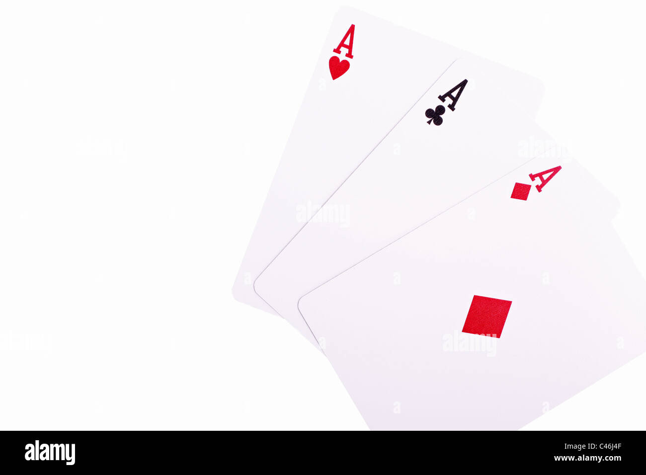 three aces isolated on a white background Stock Photo - Alamy
