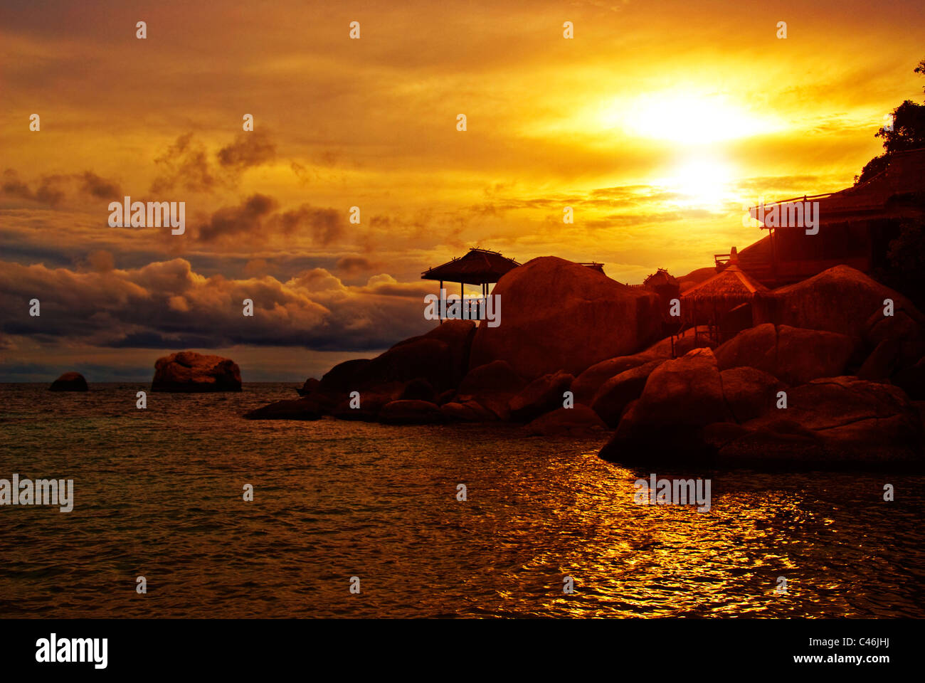 Sunset at the beach, Asia Stock Photo - Alamy