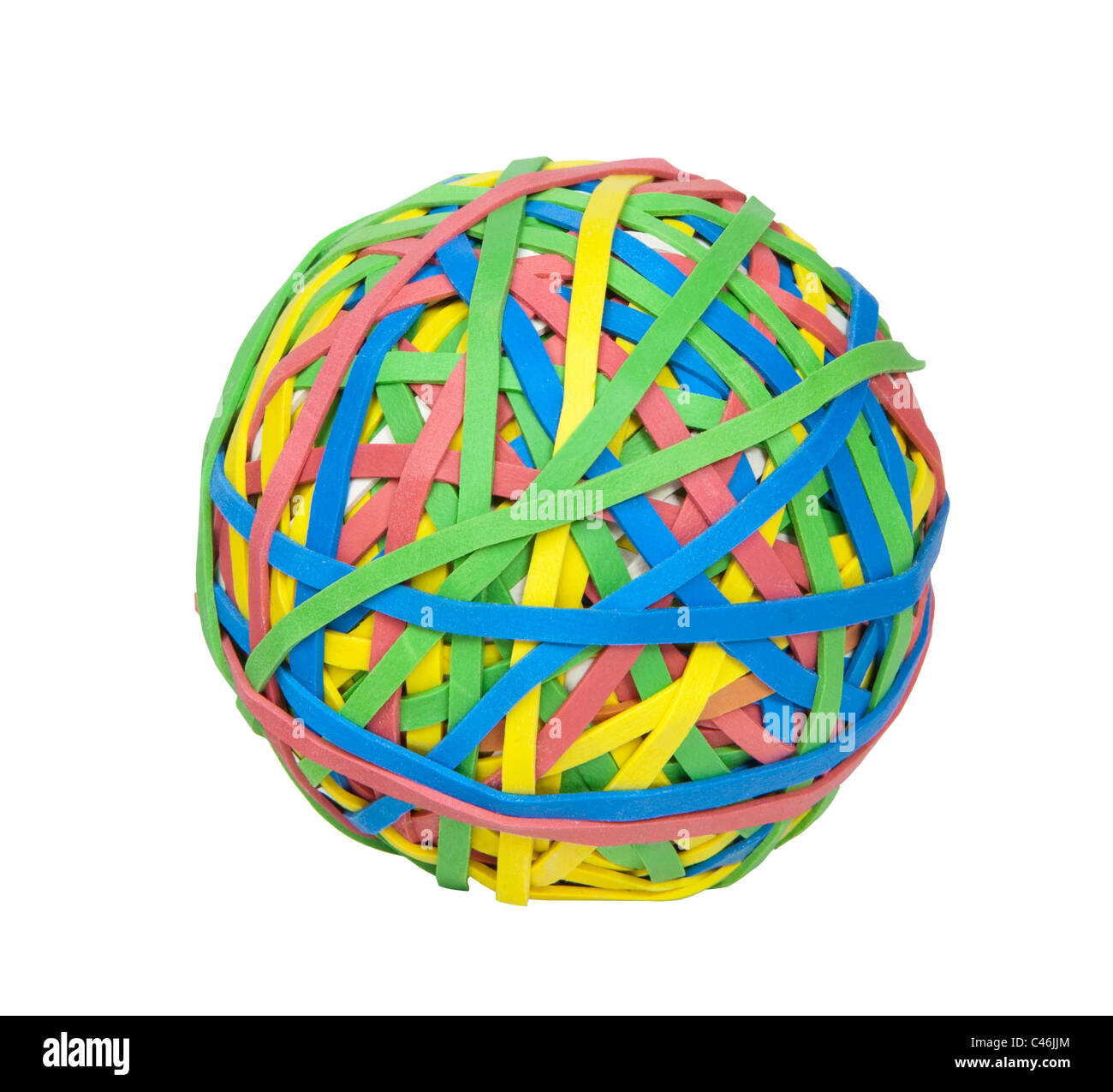Multi-colored ball of rubber bands, includes clipping path Stock Photo ...