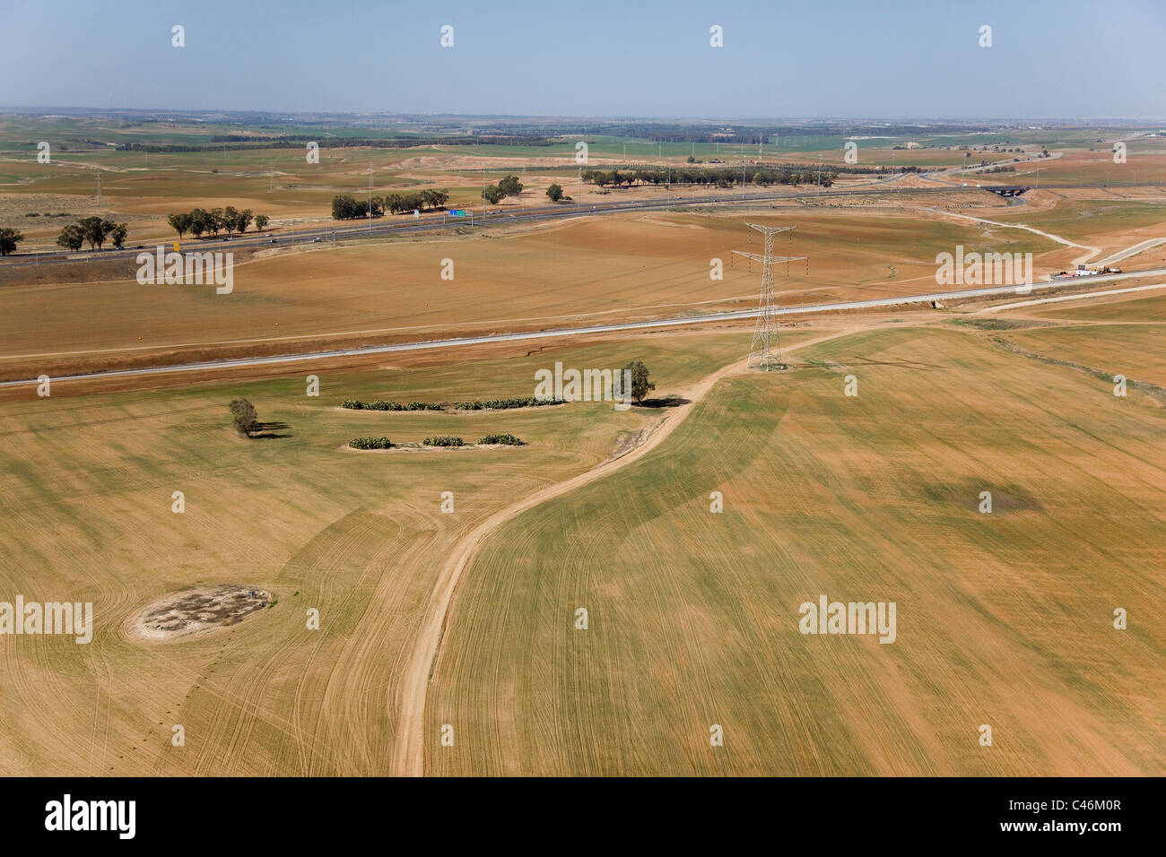 Aerial photograph of the agriculture fields of the Plain Stock Photo ...