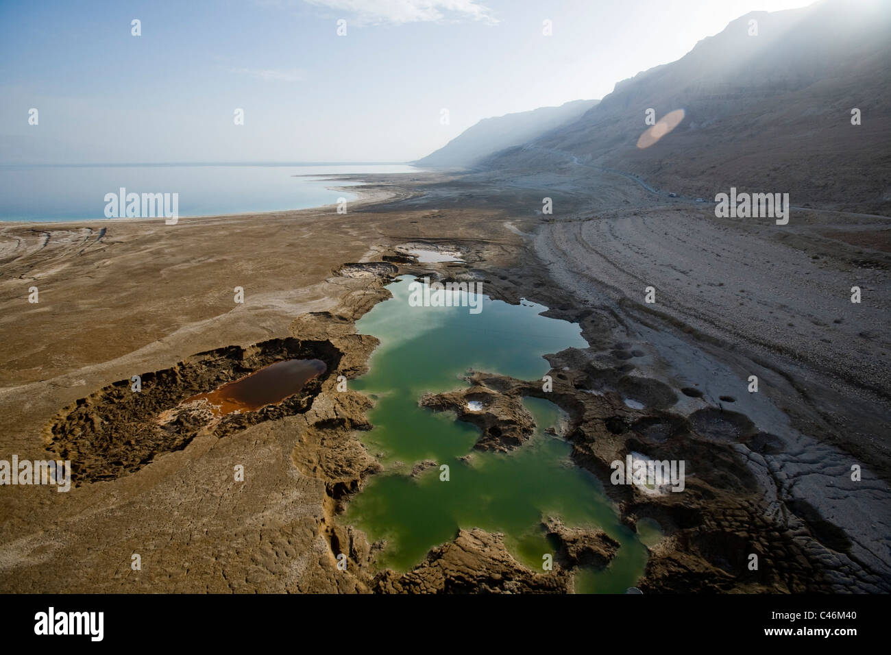 Aerial photograph of the landscape of the Dead sea Stock Photo - Alamy
