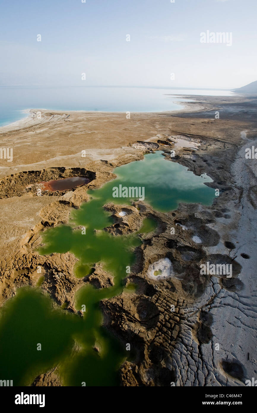 Aerial photograph of the landscape of the Dead sea Stock Photo - Alamy