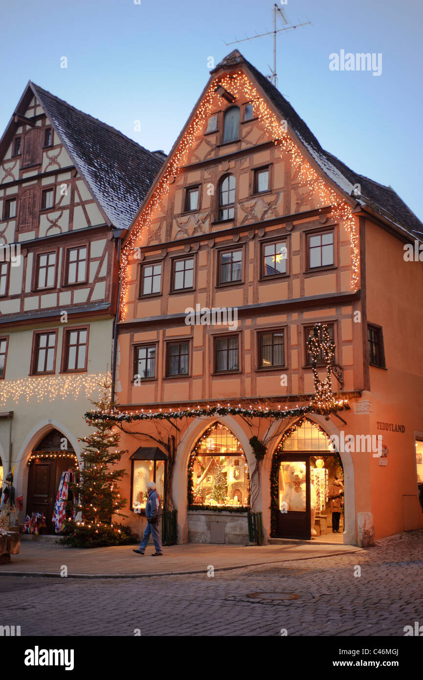 medieval old town Rothenburg ob der Tauber in Germany, Bavaria, with ...