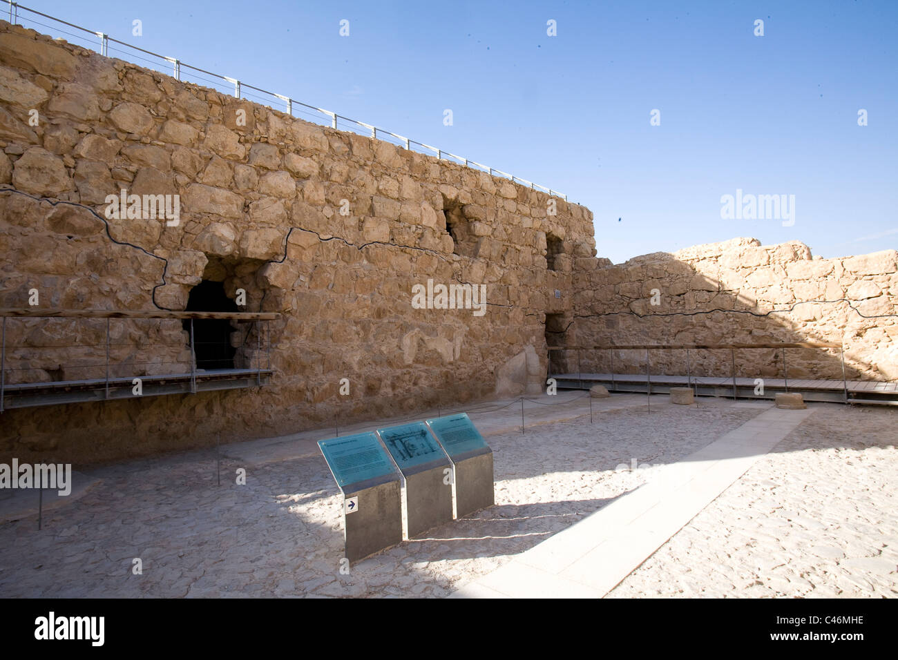 Photograph of the ruins of the archeologic site of Masada Stock Photo ...