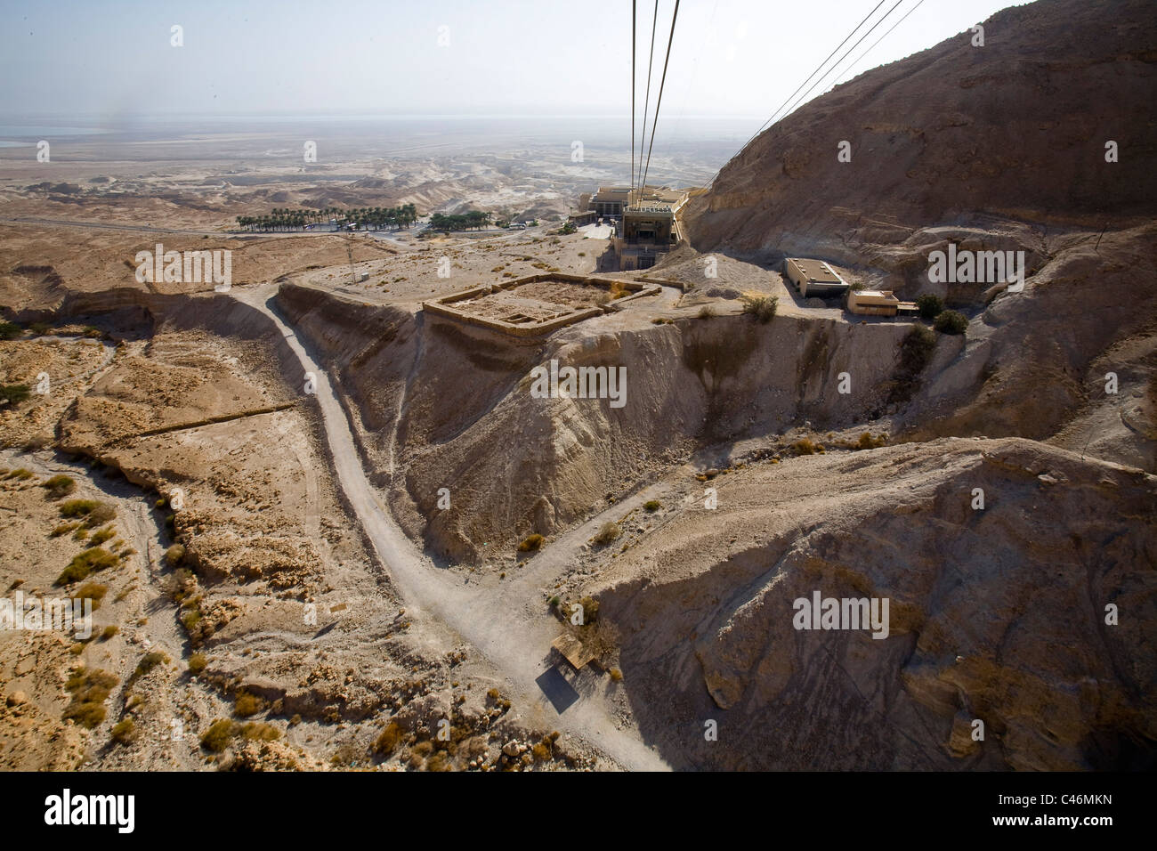 Photograph of the cable car of Masada Stock Photo - Alamy