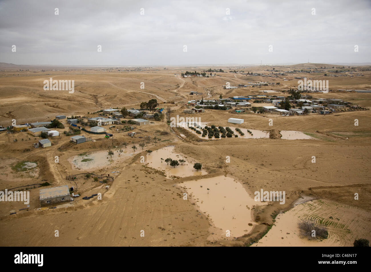 Aerial photograph of a Bedouin village in the Negev Desert Stock Photo ...