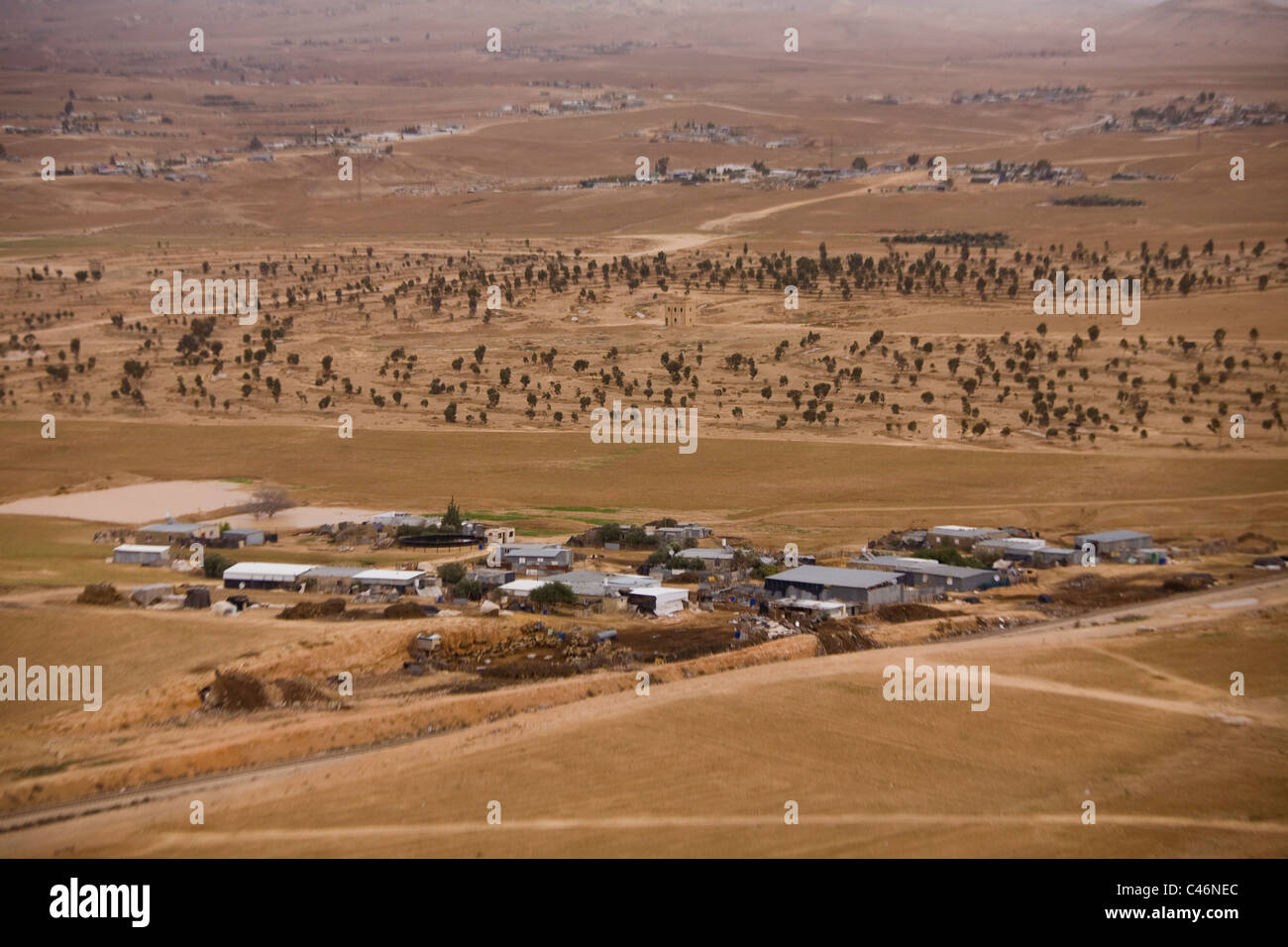 Aerial photograph of the bedouin villages in the Negev desert Stock ...