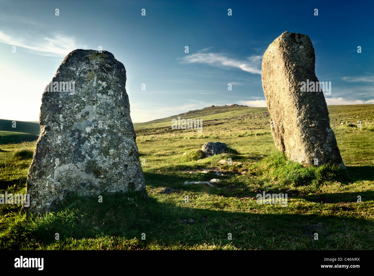 Merrivale, Neolithic monument, Dartmoor, devon, England,UK Stock Photo ...