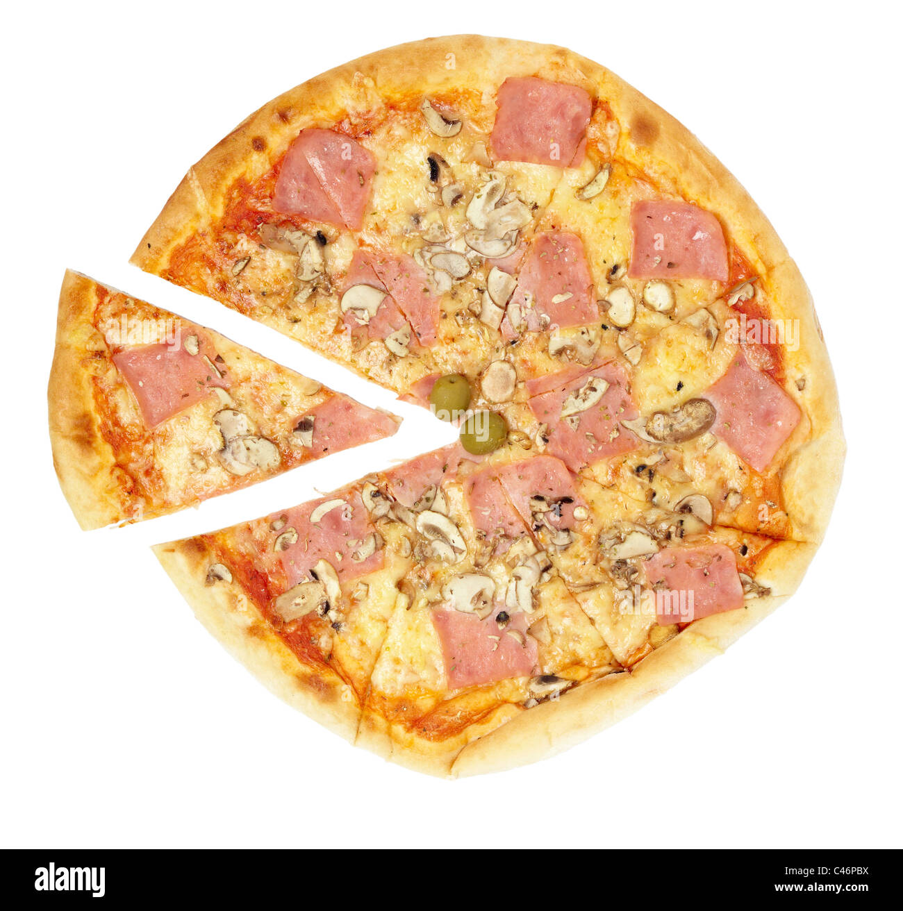 Pizza pepperoni salami mushrooms Cut Out Stock Images & Pictures - Alamy