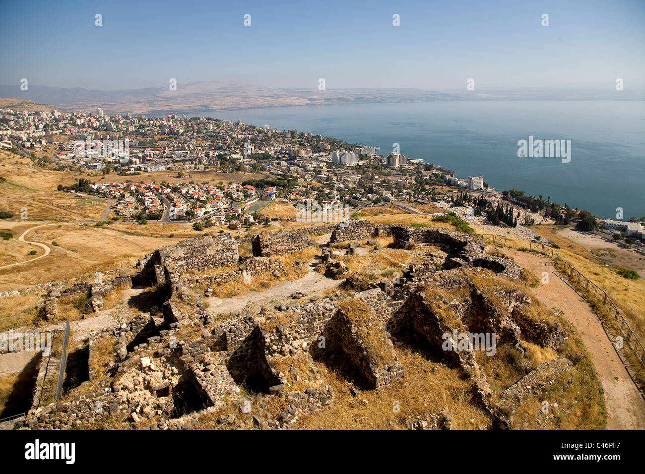 Aerial photograph of mount Berenice in the sea of Galilee Stock Photo ...