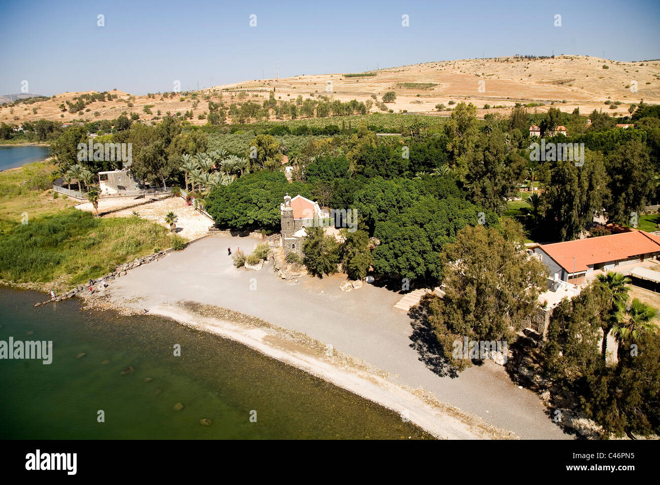 Aerial photograph of Tabgha in the Sea of Galilee Stock Photo - Alamy