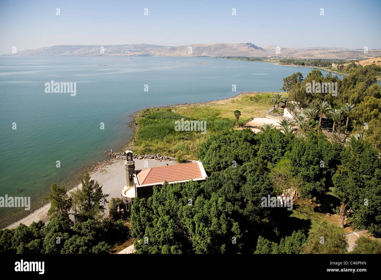 Aerial photograph of Tabgha in the Sea of Galilee Stock Photo - Alamy