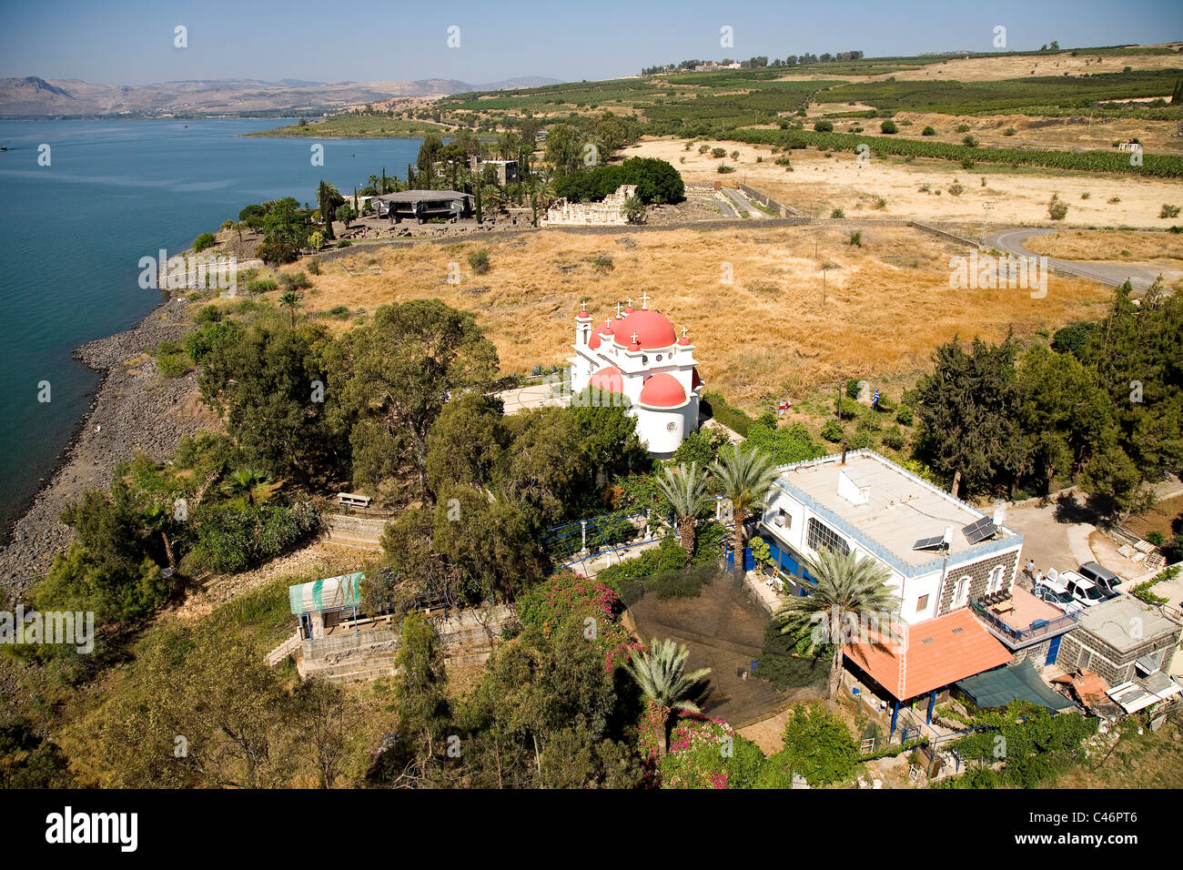 Capernaum Sea Galilee Aerial View Stock Photos & Capernaum Sea Galilee ...
