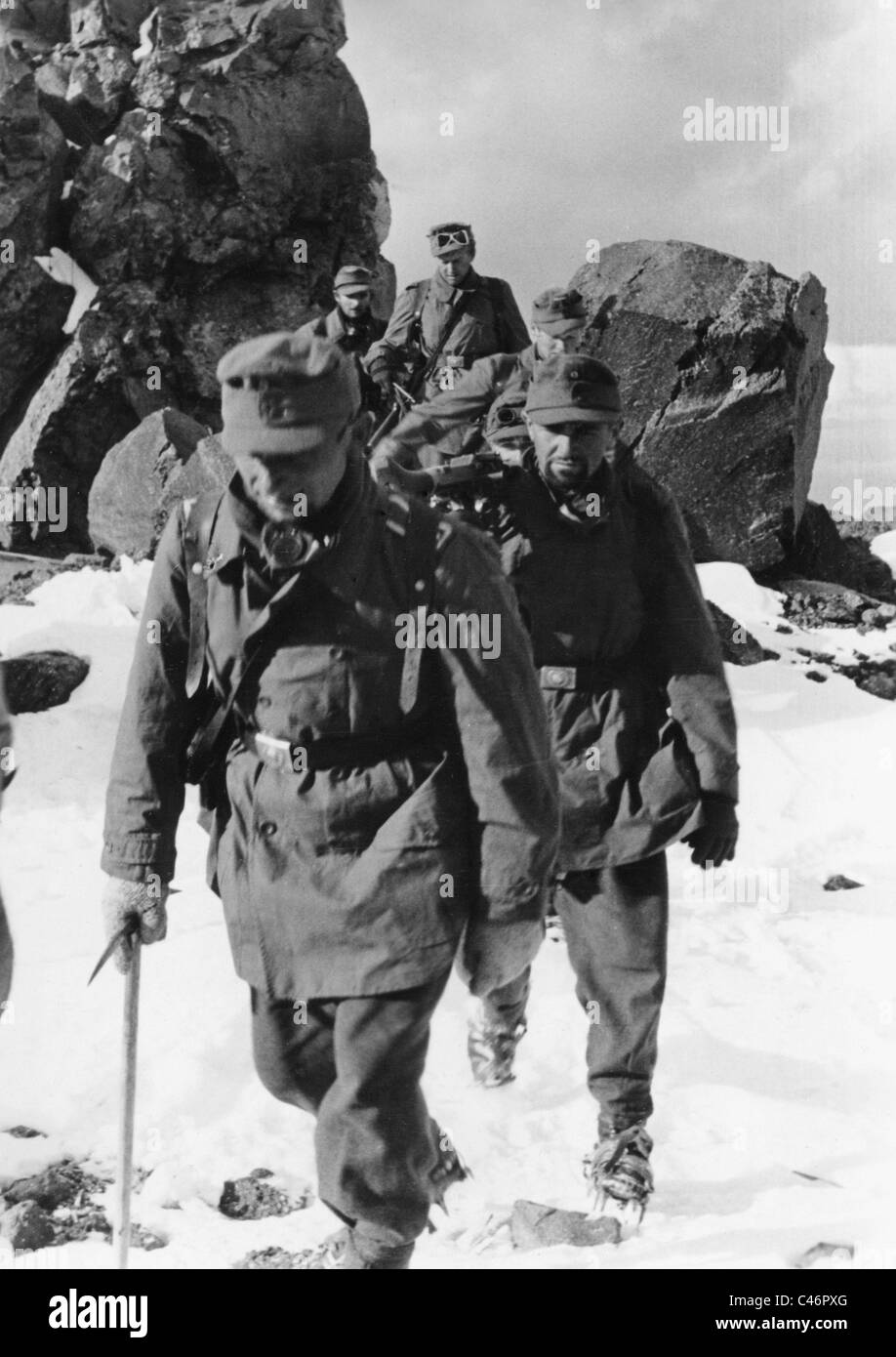 Eastern front german mountain infantry operating at mount elbrus hi-res ...
