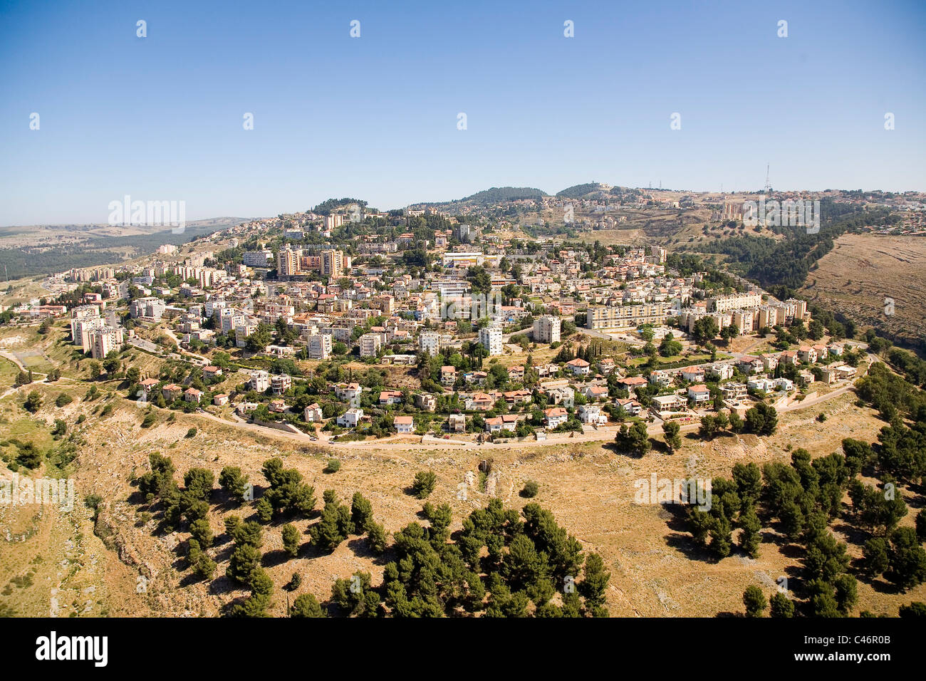 Aerial photograph of the town of Zefat in the Upper Galilee Stock Photo ...