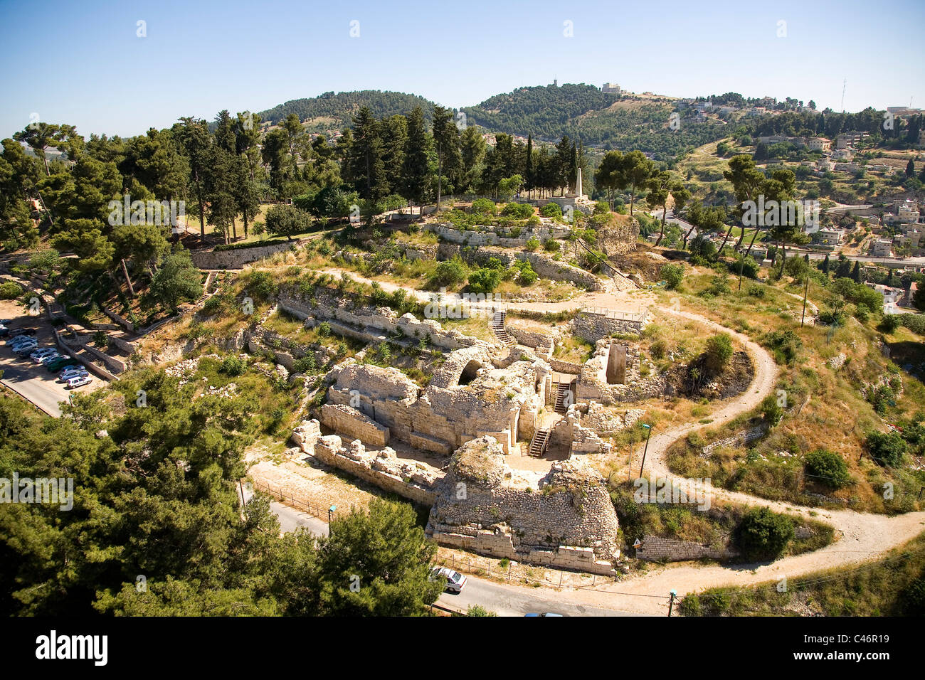 Aerial photograph of the town of Zefat in the Upper Galilee Stock Photo ...