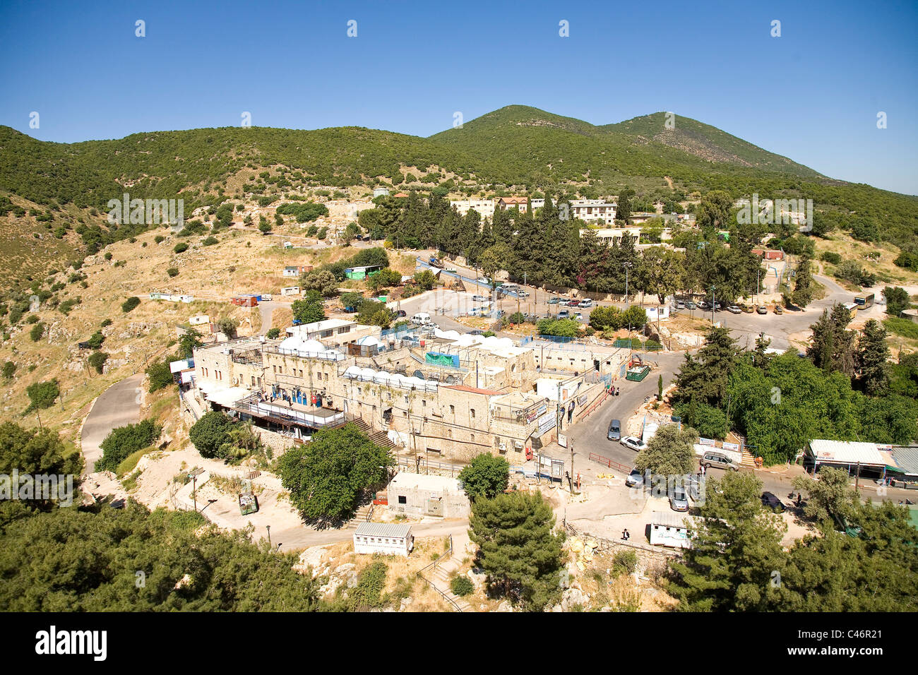 Aerial photograph of the tumb of Rabbi Shimon Bar Yochay in the Upper ...