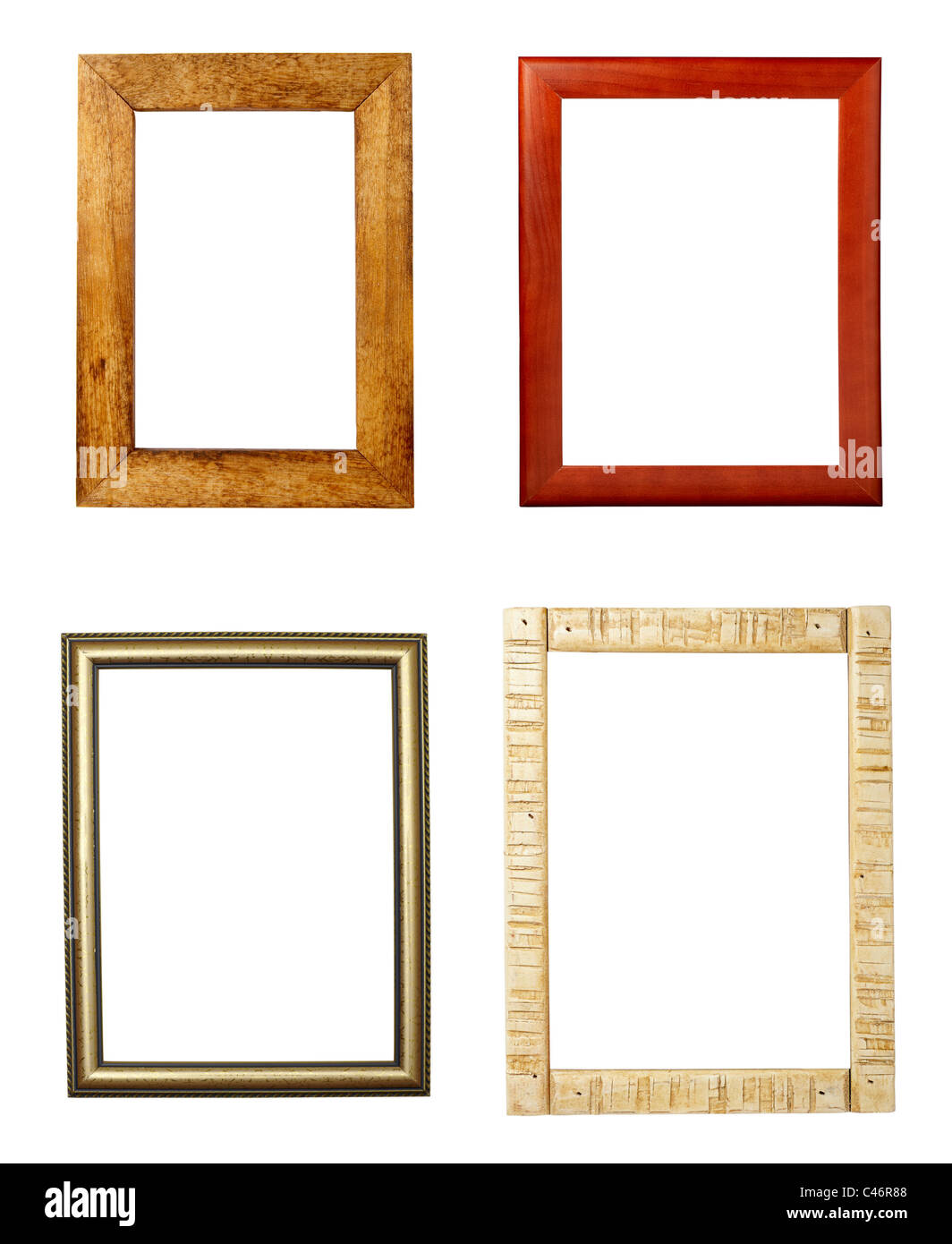 collection of various wooden frames. each one is shot separately Stock ...