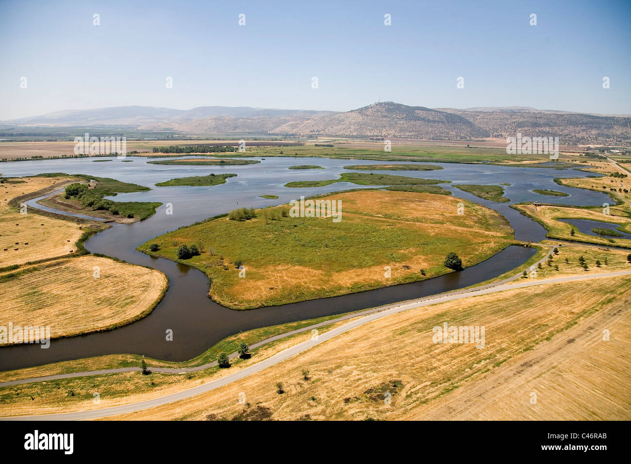 Aerial photograph of the Hachula reservation in the Upper Galilee Stock ...