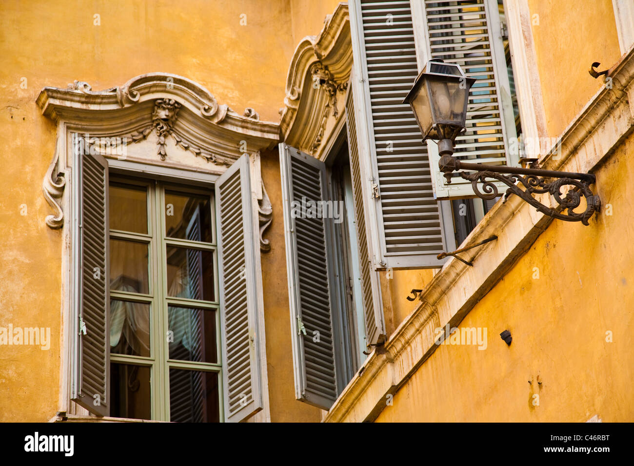 Abstract image of windows of a residence in Rome, Italy Stock Photo - Alamy
