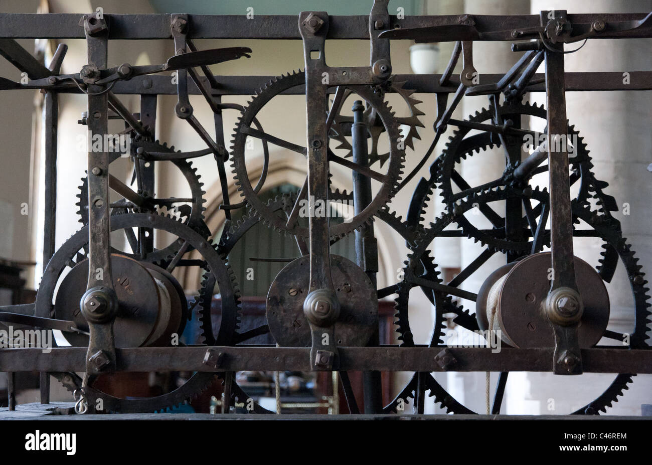 Church clock mechanism Stock Photo - Alamy