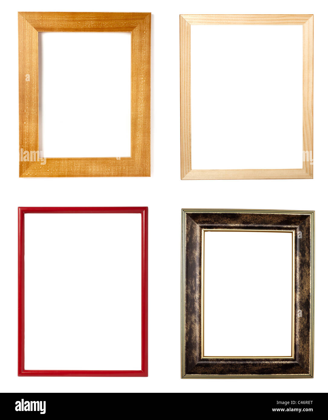 collection of various wooden frames. each one is shot separately Stock ...
