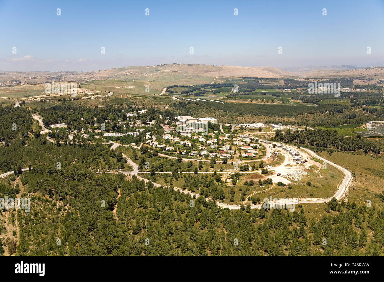 Aerial photograph of the village of Baram in the Upper Galilee Stock ...