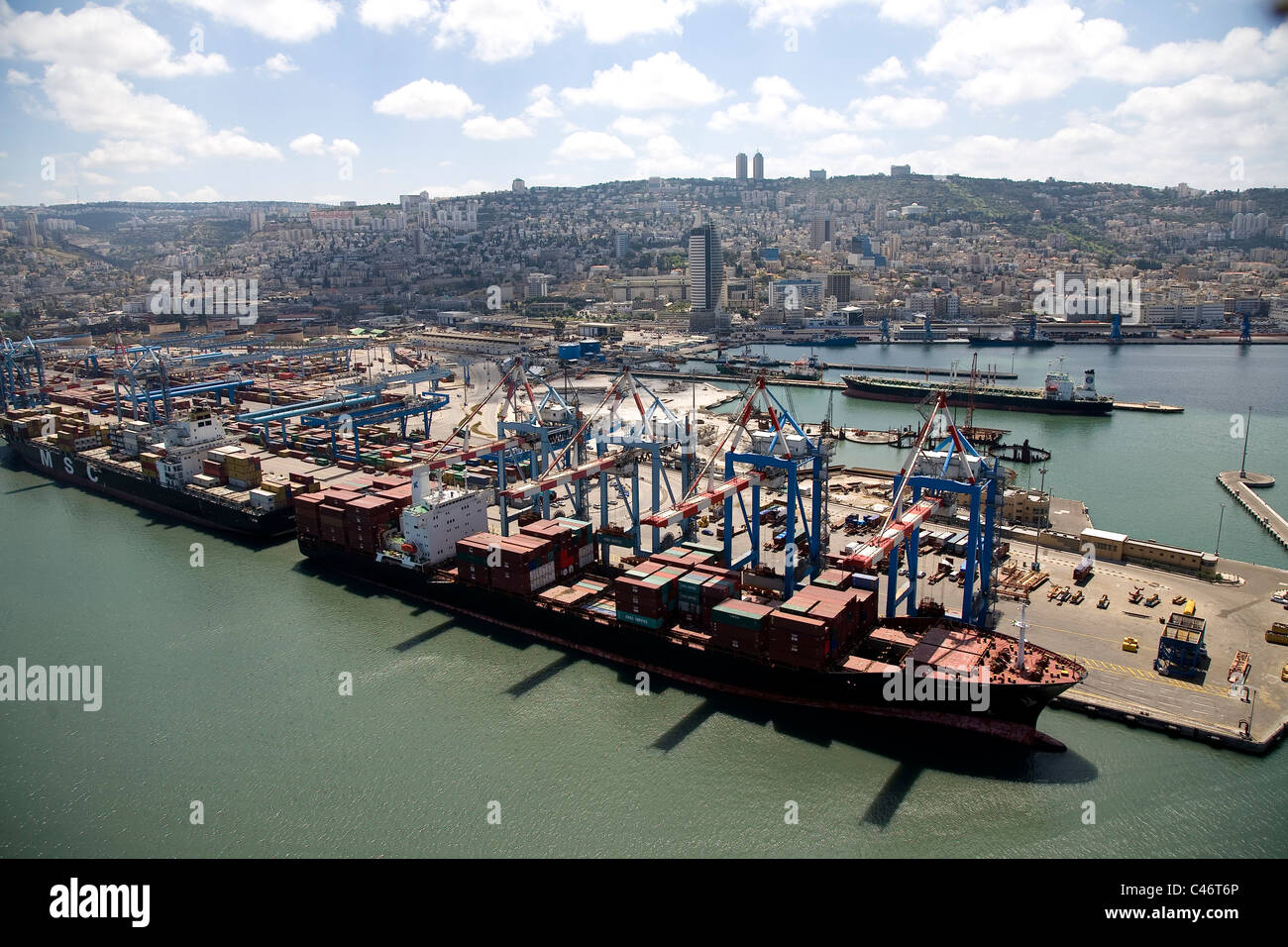Aerial photograph of the port of Haifa Stock Photo - Alamy