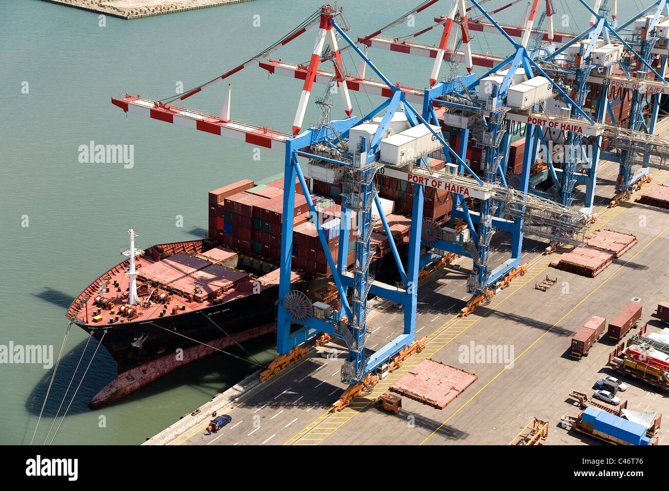 Aerial photograph of the port of Haifa Stock Photo - Alamy