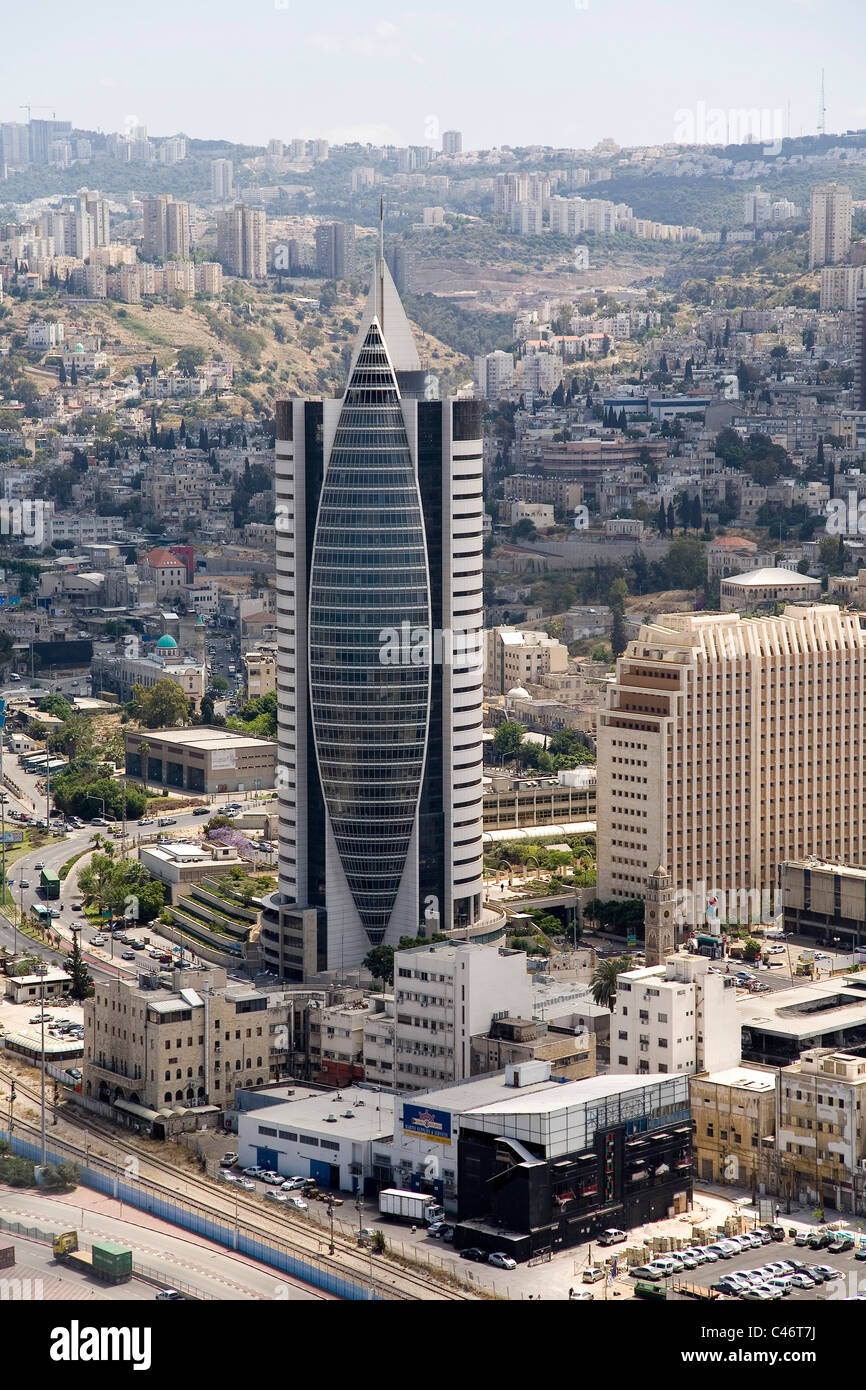 Aerial photograph of the Government building area in the city of Haifa ...