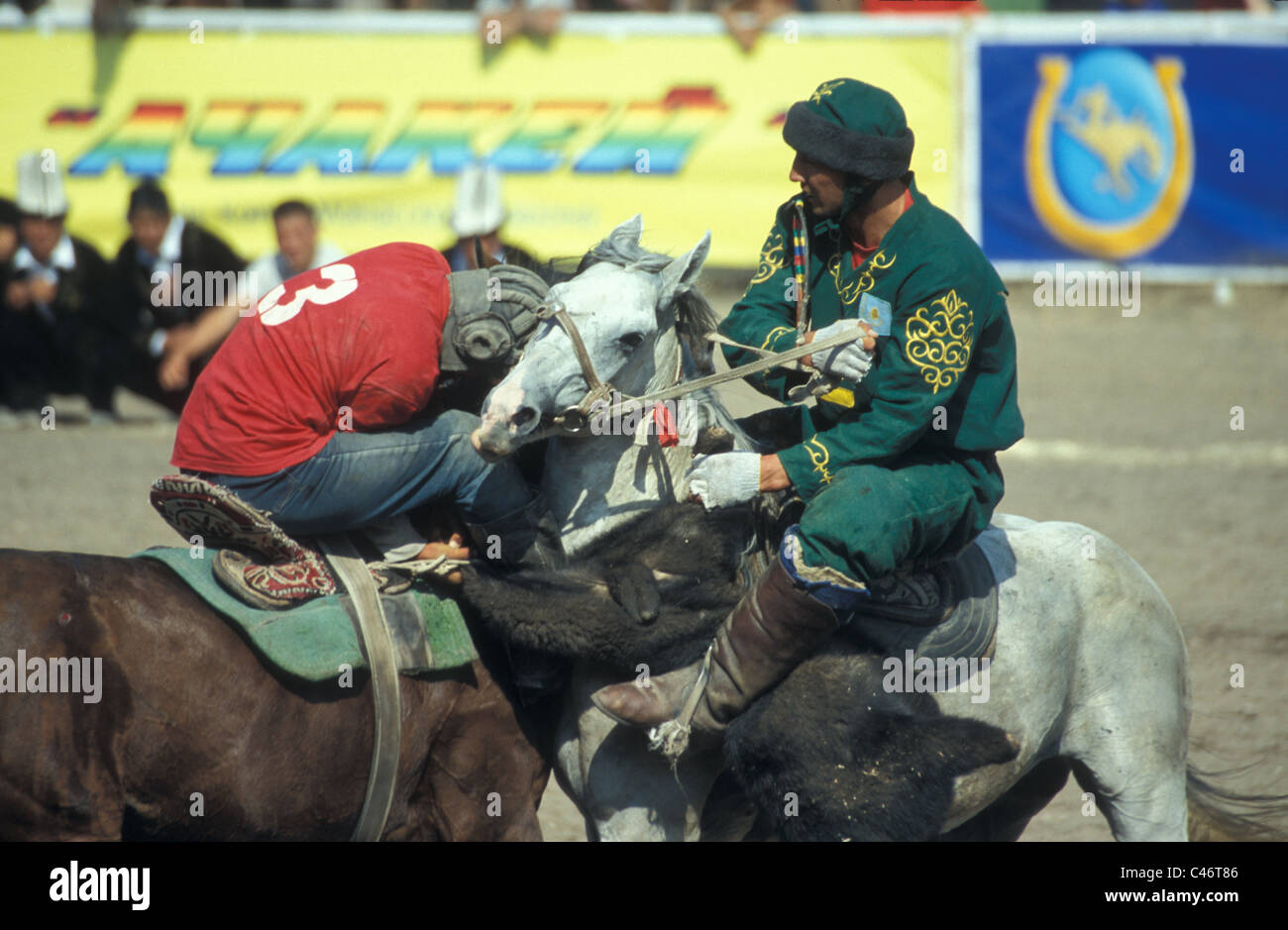 Kok-Boru or Ulak horse game, Bishkek, Kyrgyzstan Stock Photo - Alamy