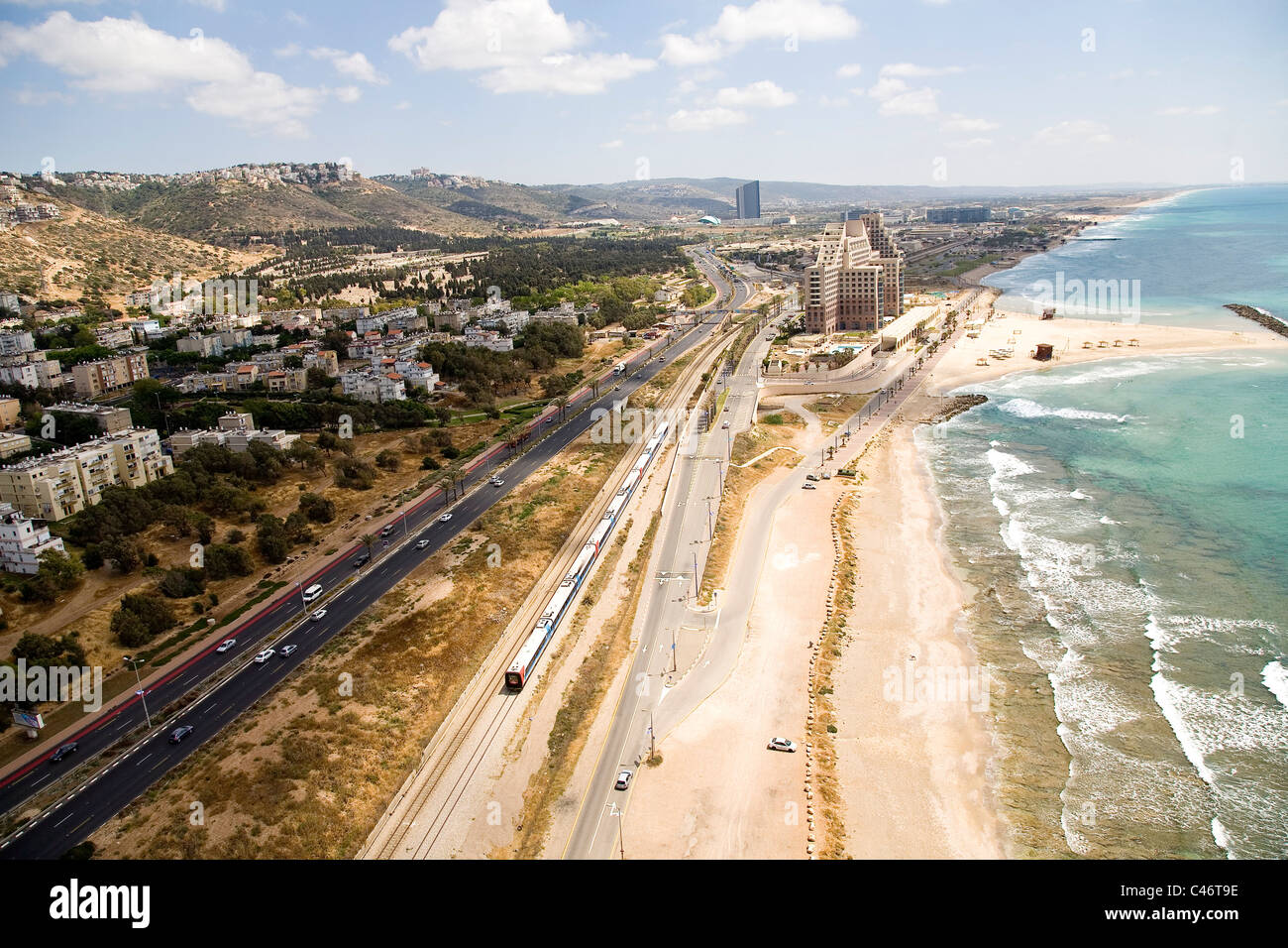 Aerial photograph of the southern entrance of Haifa Stock Photo - Alamy
