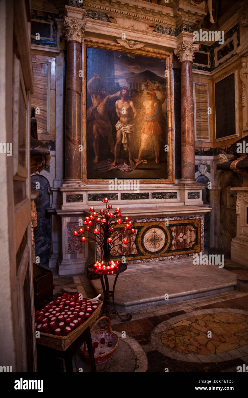 A chapel in the Church of Trinita dei Monti, Spanish Steps, Rome, Italy ...