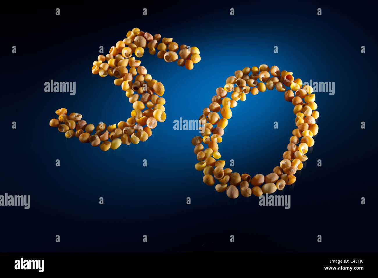 Fifty numerically with blue background Stock Photo - Alamy