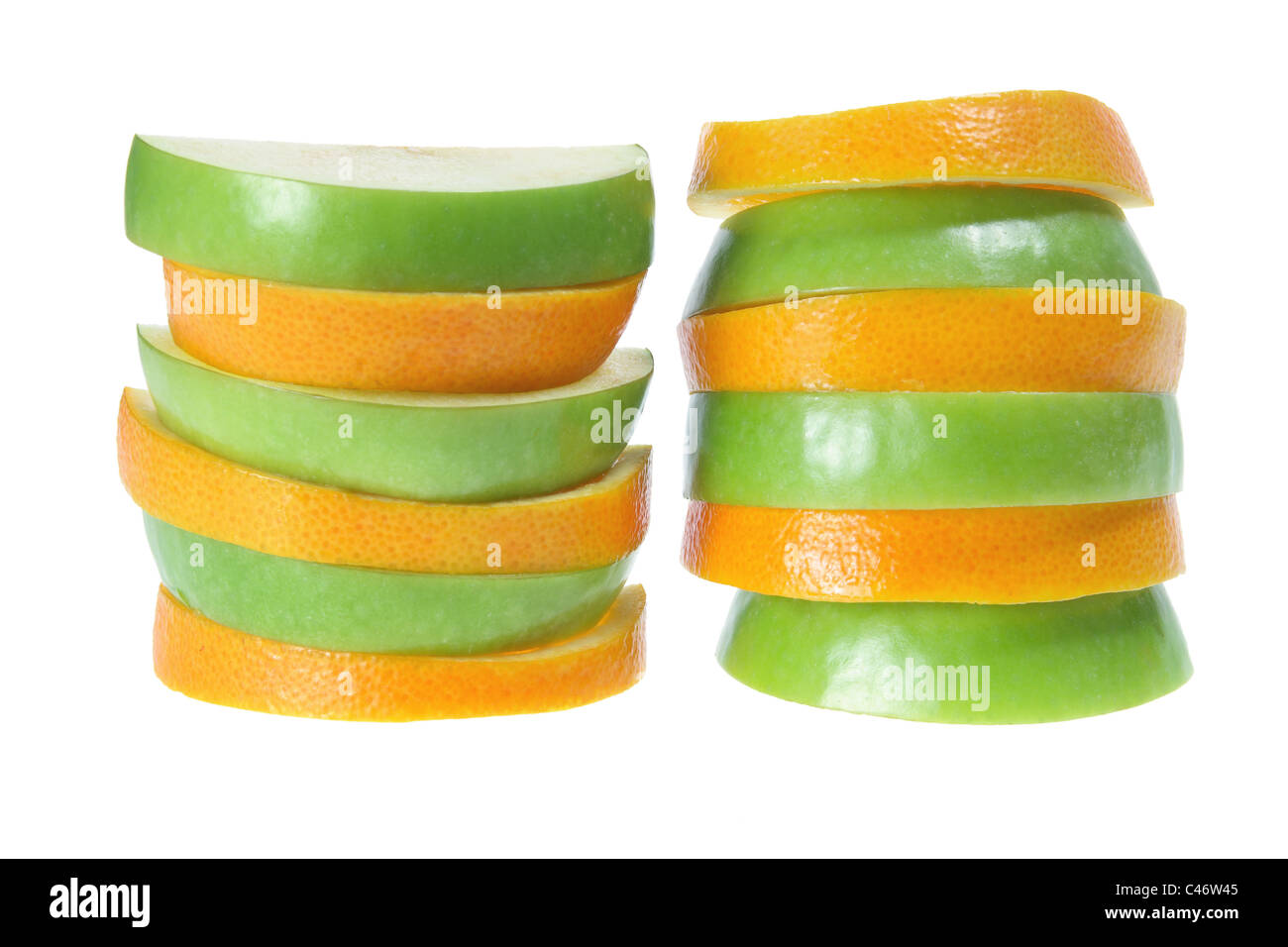 Stack of Apple and Orange Slices Stock Photo - Alamy