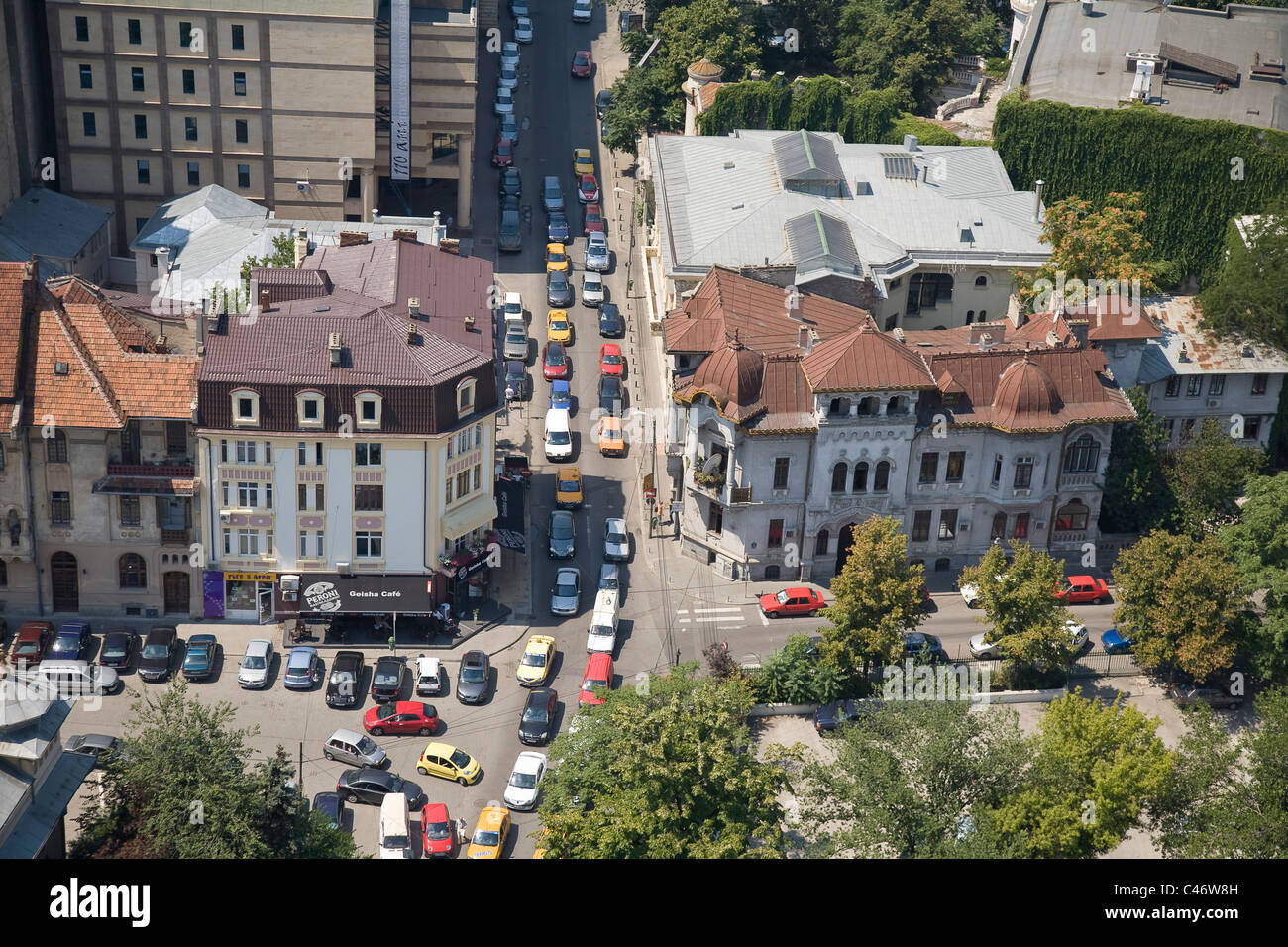 Aerial photograph of the modern city of Bucharest in Romania Stock ...