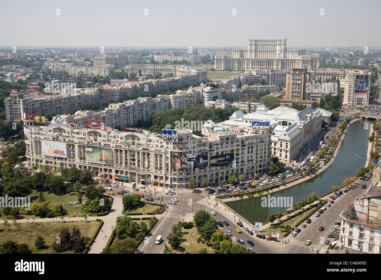 Aerial photograph of the modern city of Bucharest in Romania Stock ...