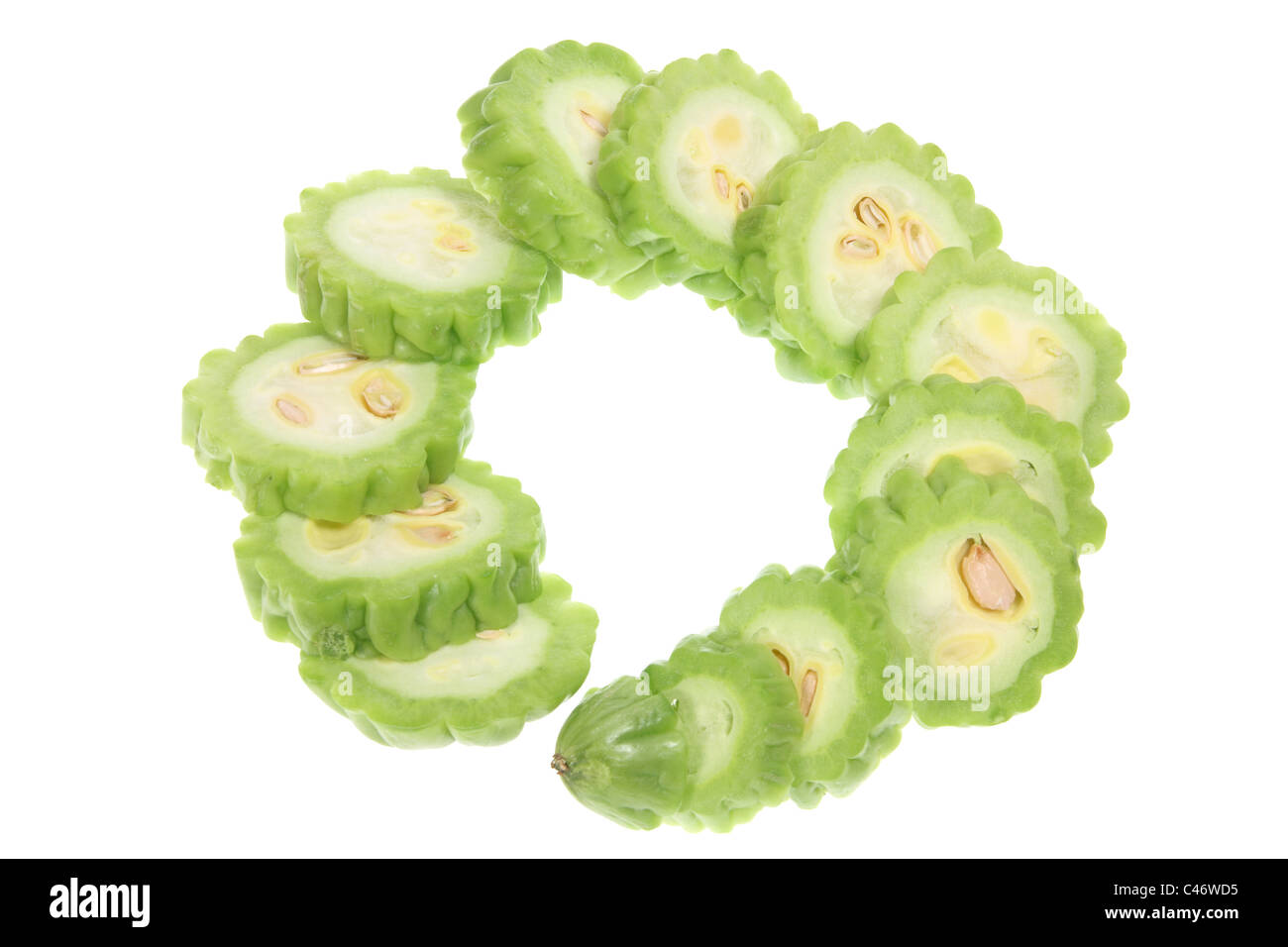 Bitter Gourd Slices Arranged in Circle Stock Photo - Alamy