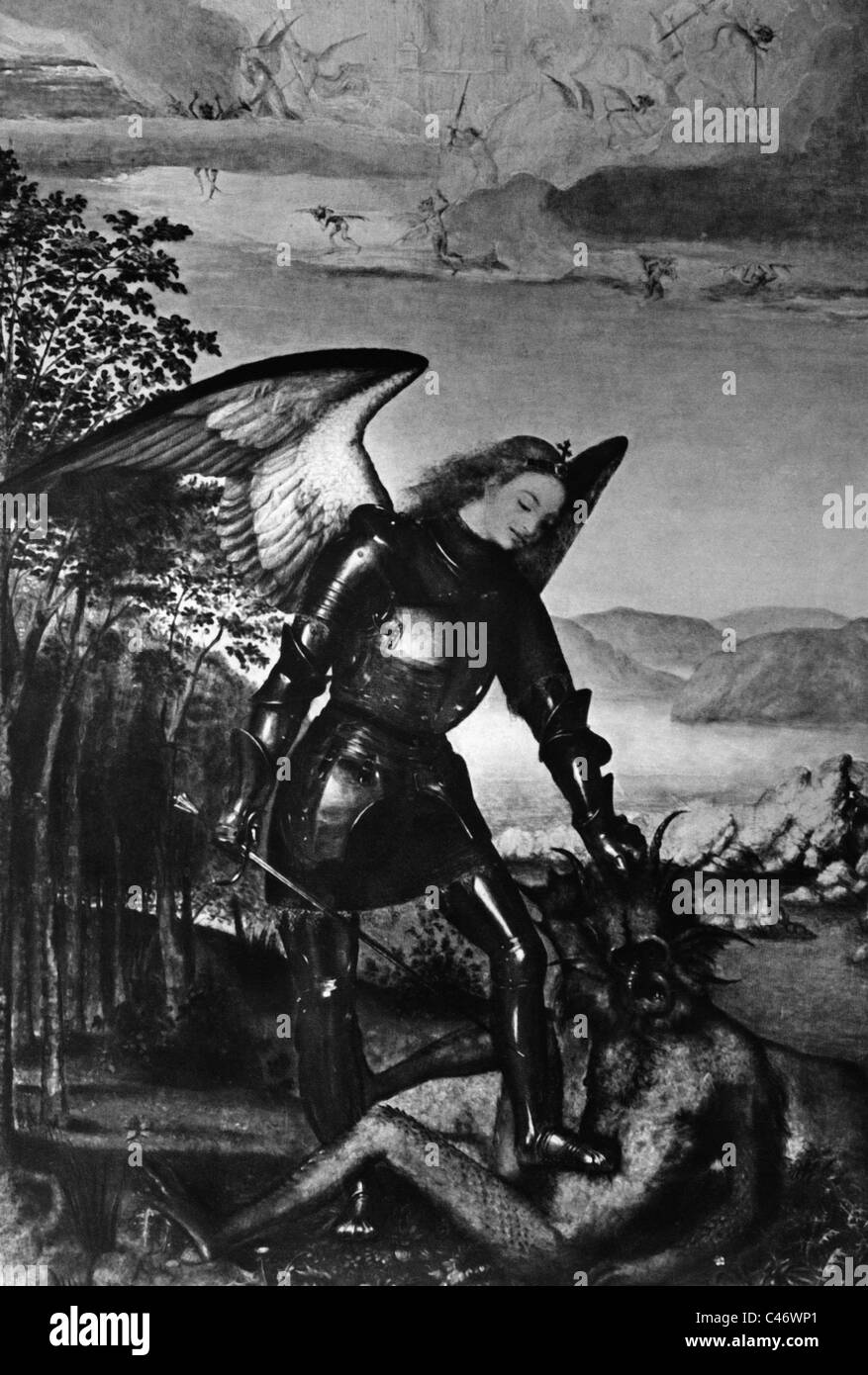 Archangel michael Black and White Stock Photos & Images - Alamy