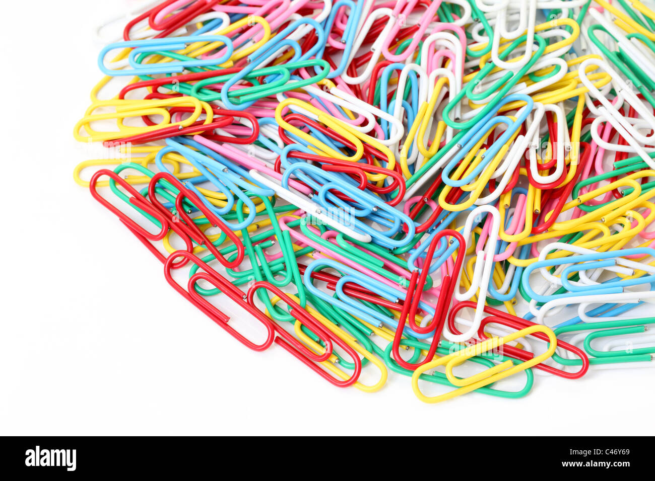 Colorful paper clips no white Stock Photo - Alamy