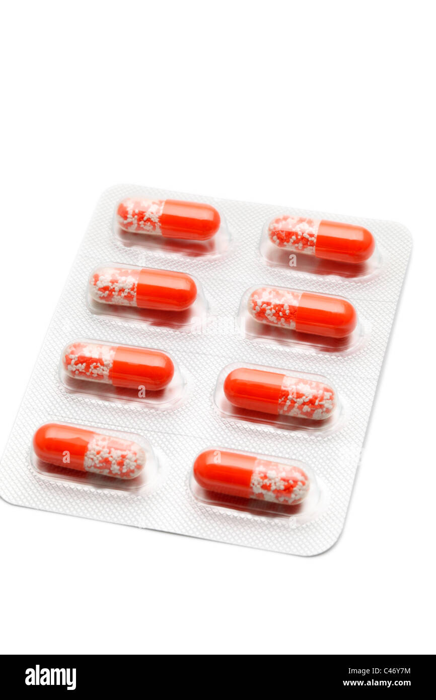 Medical capsules isolated on white background Stock Photo - Alamy