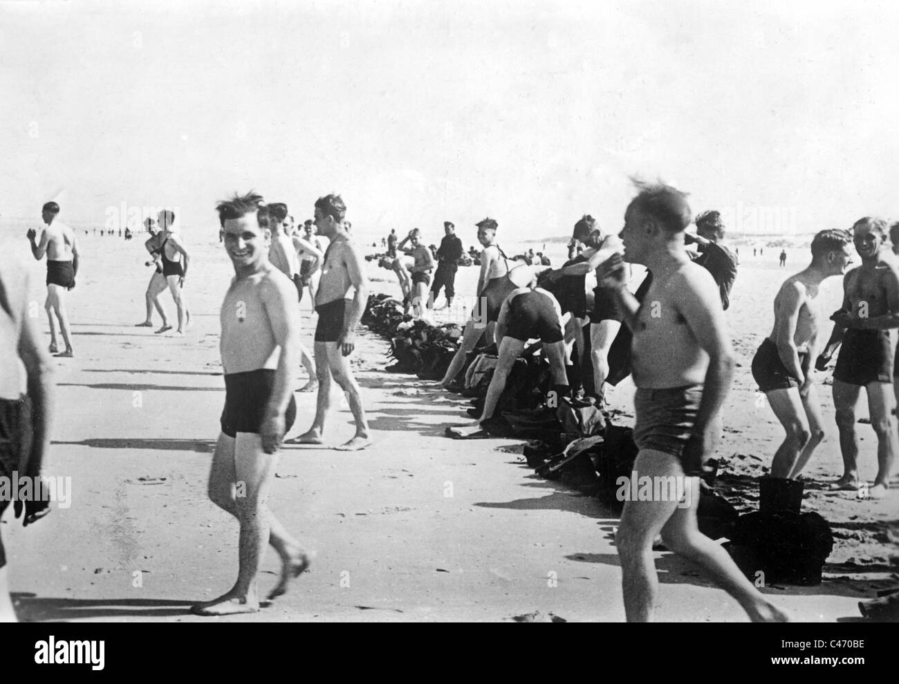 Soldiers bathing Black and White Stock Photos & Images - Alamy