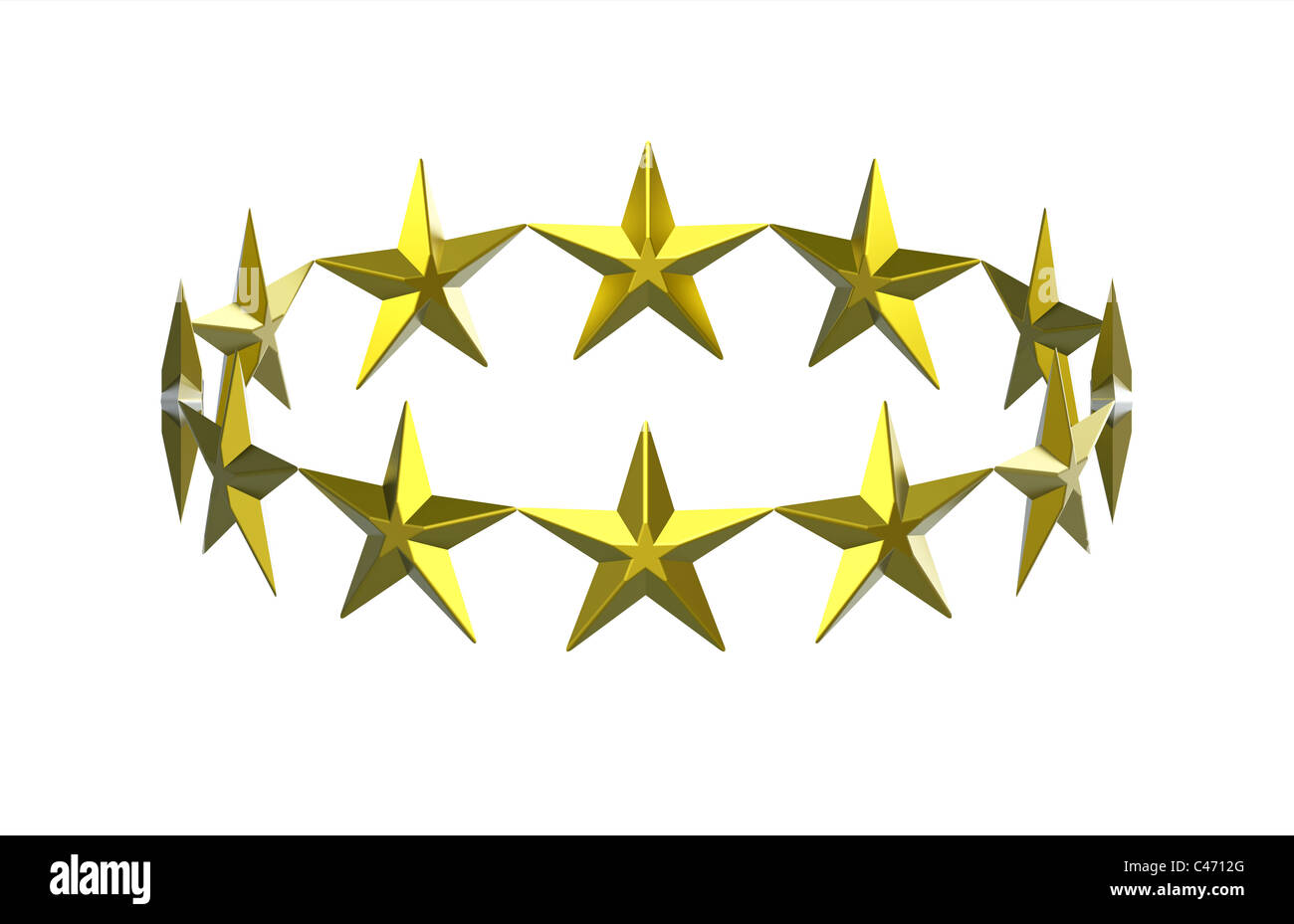 Circle of twelve golden stars isolated on white Stock Photo - Alamy