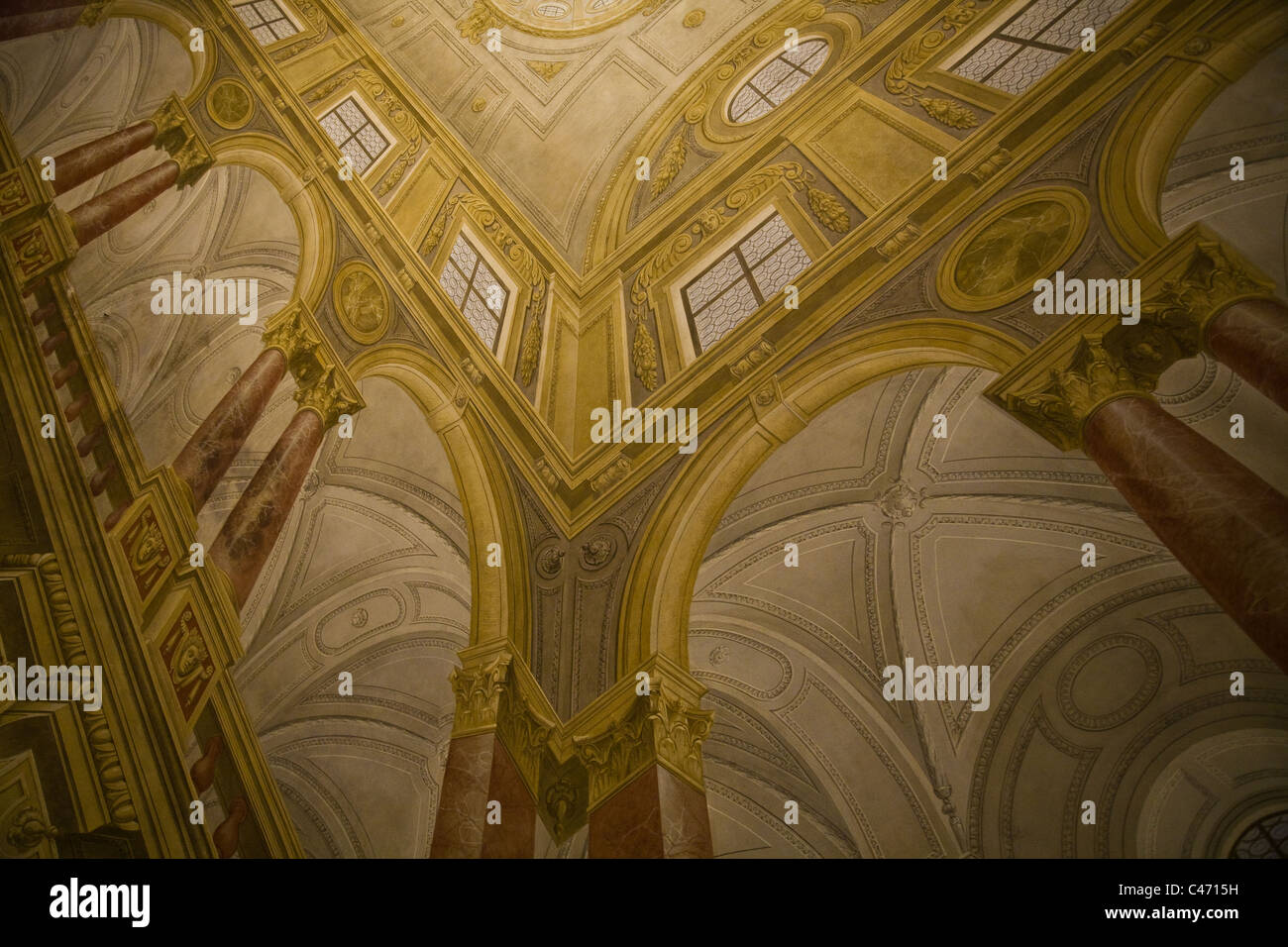 Example of perspective painted on a flat ceiling in the Residenz Museum ...