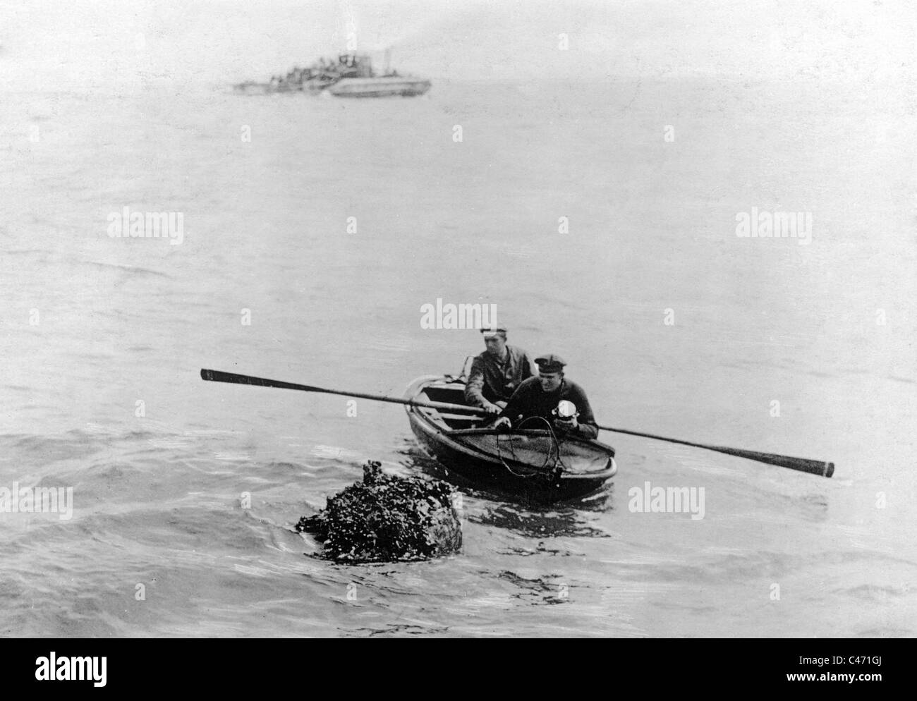 Sea mine in World War I, 1921 Stock Photo - Alamy
