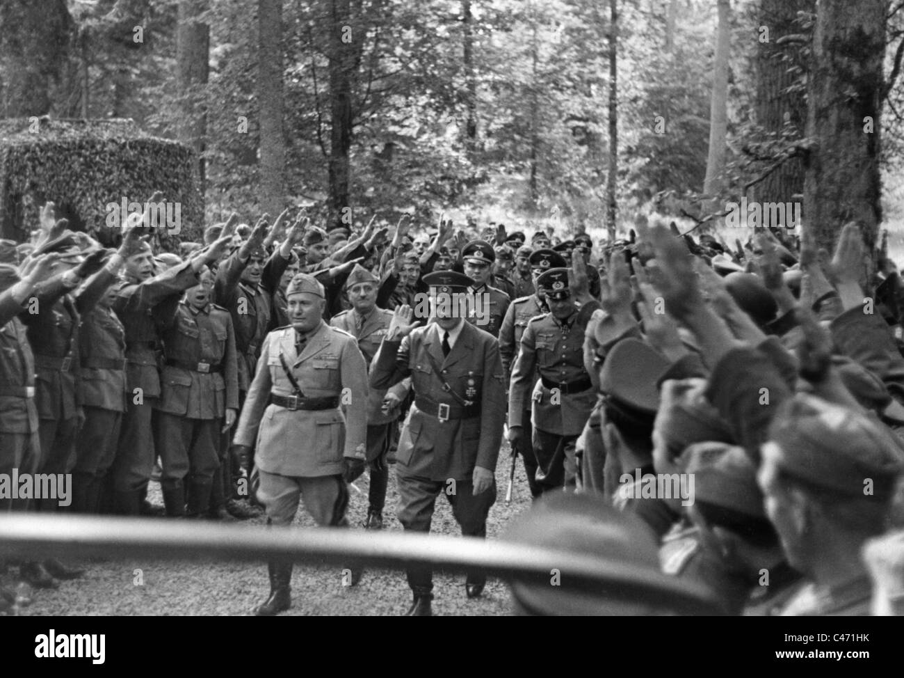 Benito Mussolini visits the headquarters of the German Army High ...