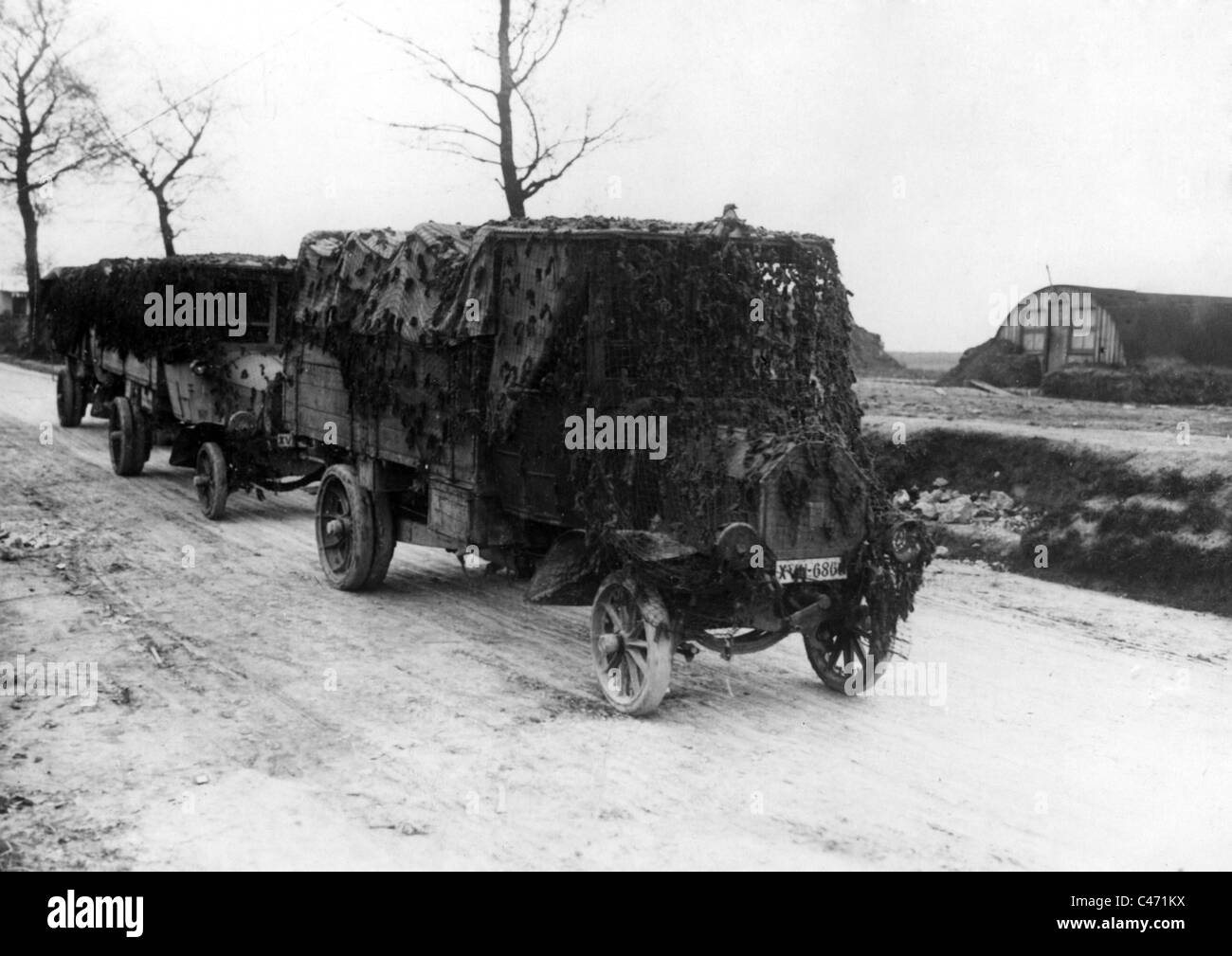 German trucks on the western front, 1918 Stock Photo - Alamy